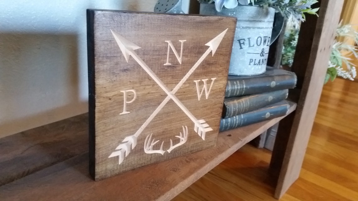Pacific Northwest Antlers Crossed Arrows PNW - Etsy
