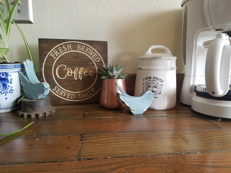 Coffee Fresh Brewed Served Daily Wood Coffee Sign Carved - Etsy
