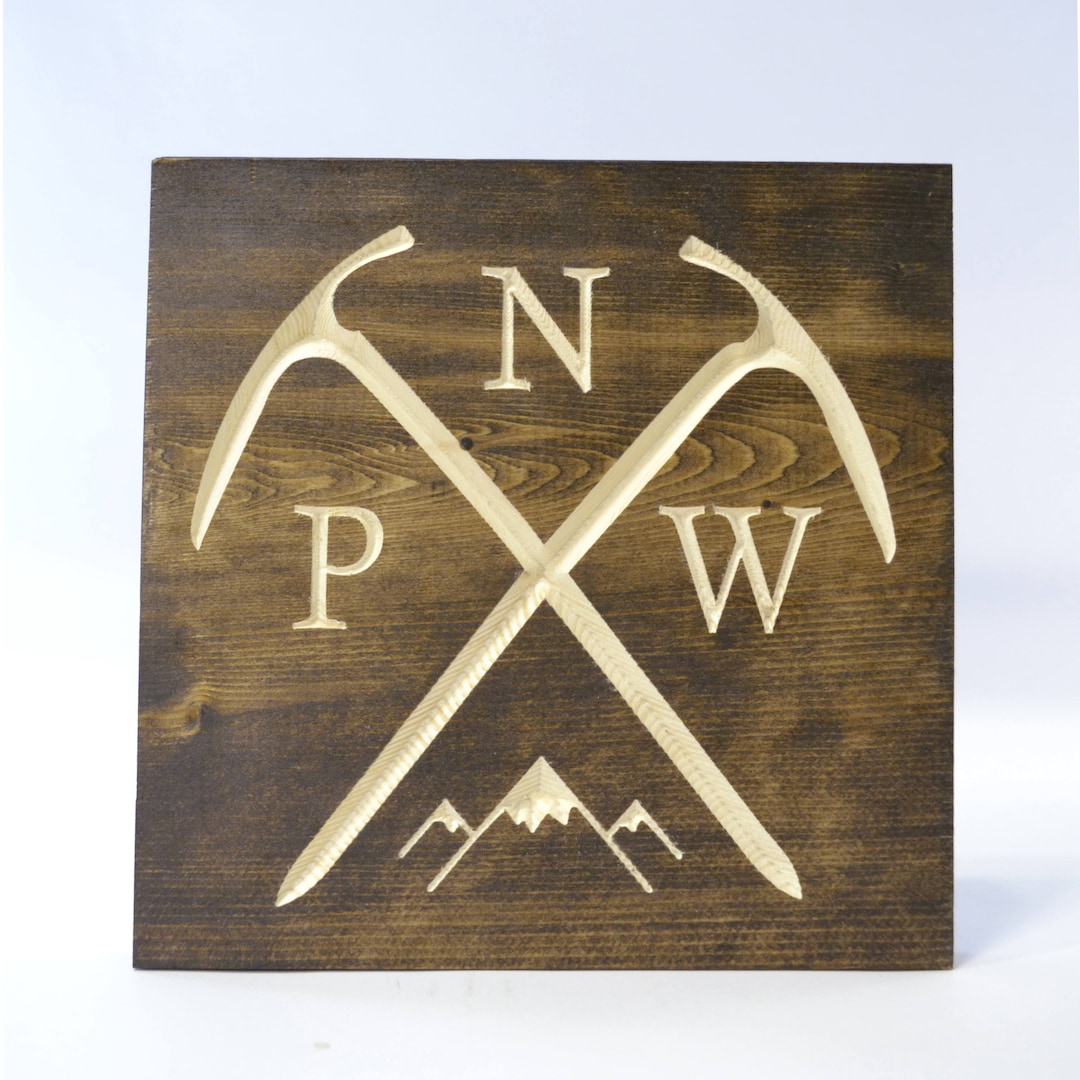 Pacific Northwest Ice Axes, Mountain Climber - 7.25 Inches by 7.25 ...