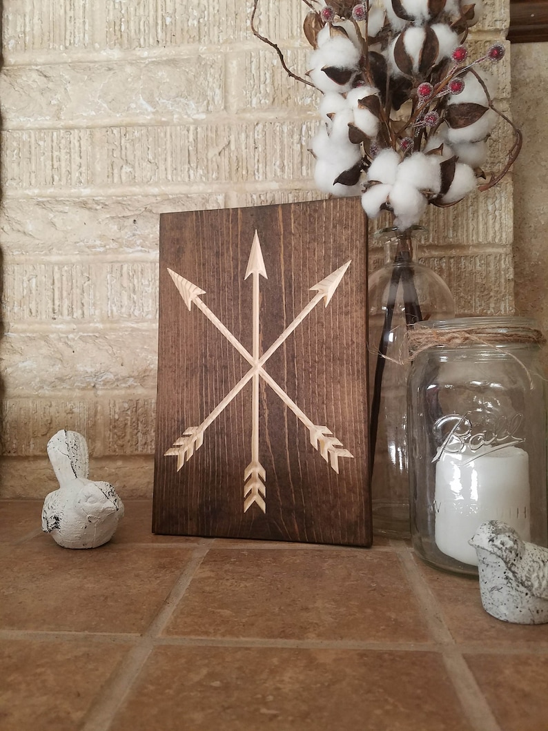 Three Arrows, Crossed Arrows, Wood Arrow Sign - Etsy