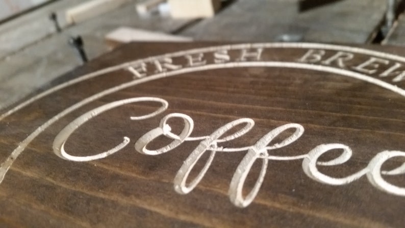 Coffee Fresh Brewed Served Daily Wood Coffee Sign Carved - Etsy
