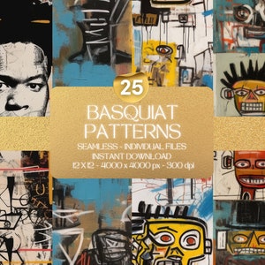 Jean-michel Basquiat Seamless Patterns Digital Paper Instant Download ...