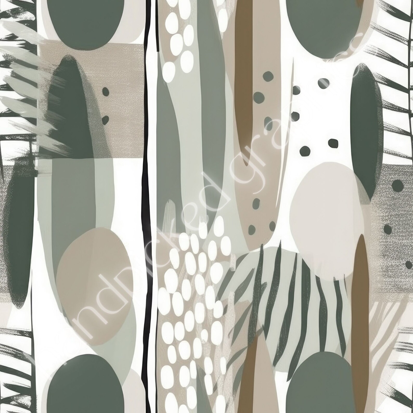 Modern Sage Green Seamless Patterns Gallery Digital Paper Instant ...