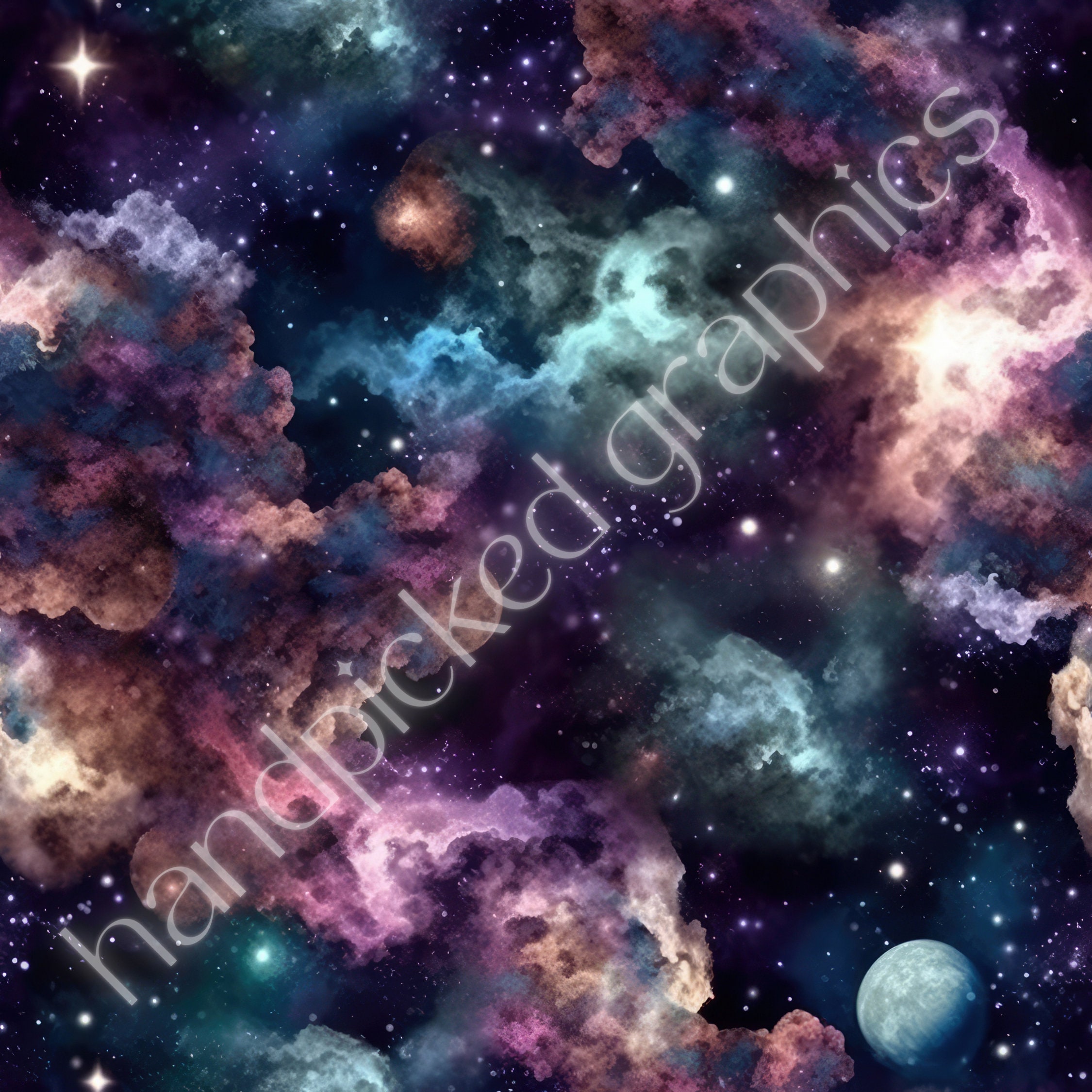 Galaxy Illustration Seamless Patterns Cosmic Galaxies Digital - Etsy