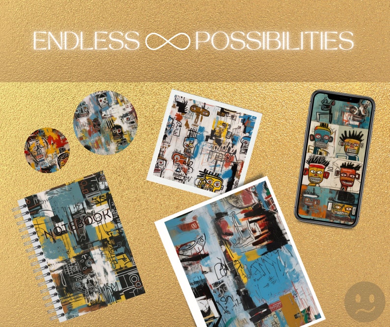 Jean-michel Basquiat Seamless Patterns Digital Paper Instant Download ...