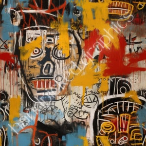 Jean-michel Basquiat Seamless Patterns Digital Paper Instant Download ...