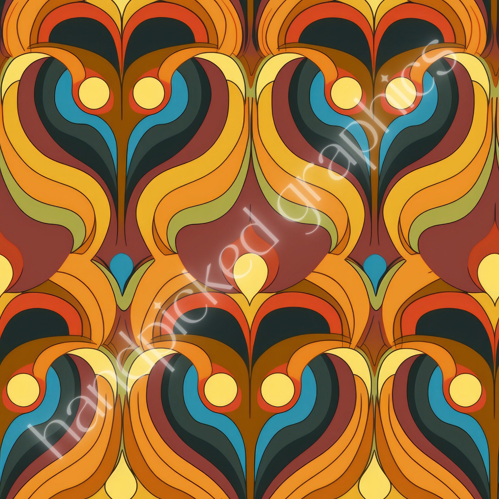 Retro 70's Seamless Patterns Digital Paper Groovy Trippy - Etsy
