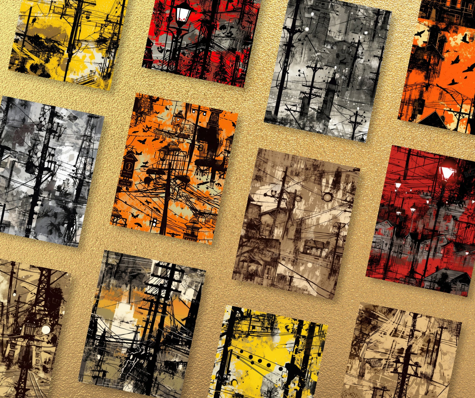 Grunge City Seamless Patterns Urban Graffiti Digital Paper Instant ...