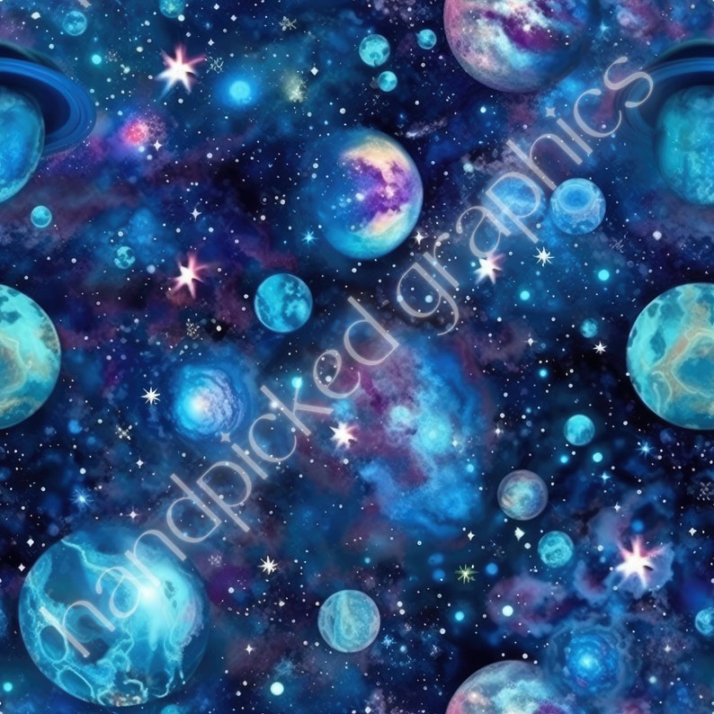 Galaxy Illustration Seamless Patterns Cosmic Galaxies Digital - Etsy