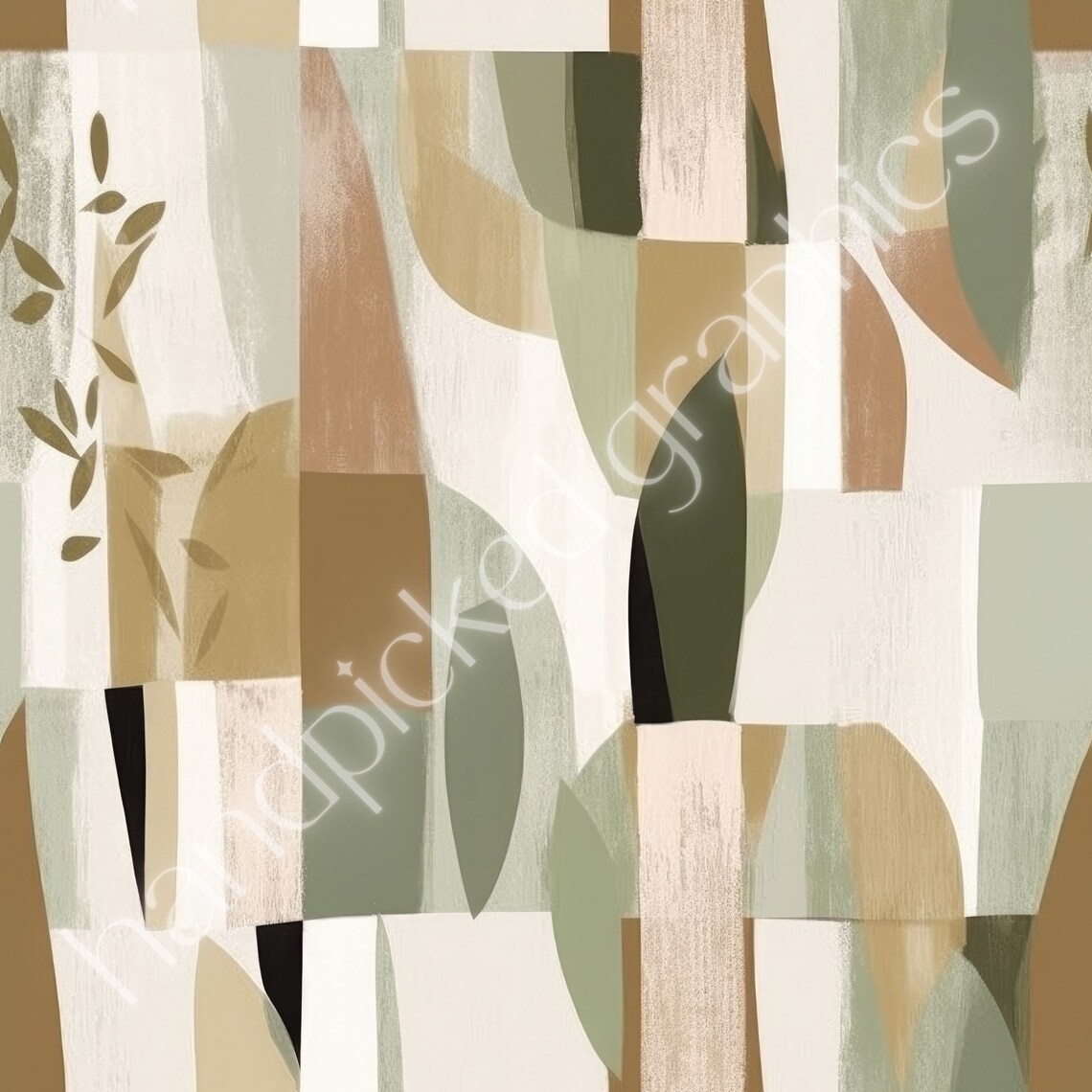 Modern Sage Green Seamless Patterns Gallery Digital Paper Instant ...