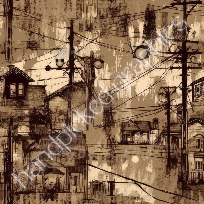 Grunge City Seamless Patterns Urban Graffiti Digital Paper Instant ...