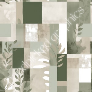 Modern Sage Green Seamless Patterns Gallery Digital Paper Instant ...