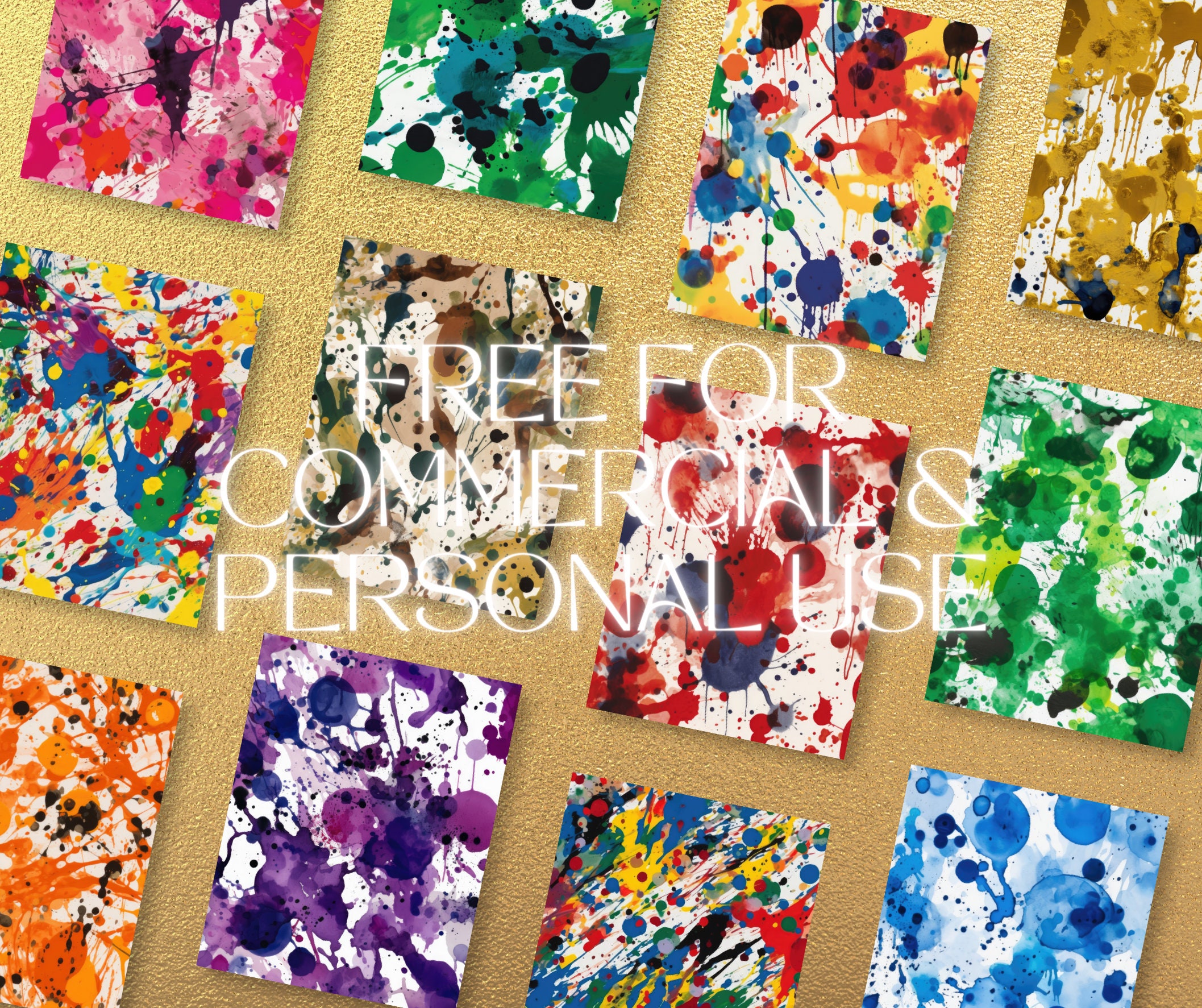 Paint Splatter Seamless Patterns Digital Paper Instant Download ...