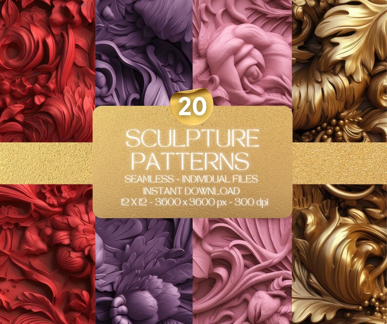 Sculpture Seamless Patterns Digital Paper Instant Download - Etsy