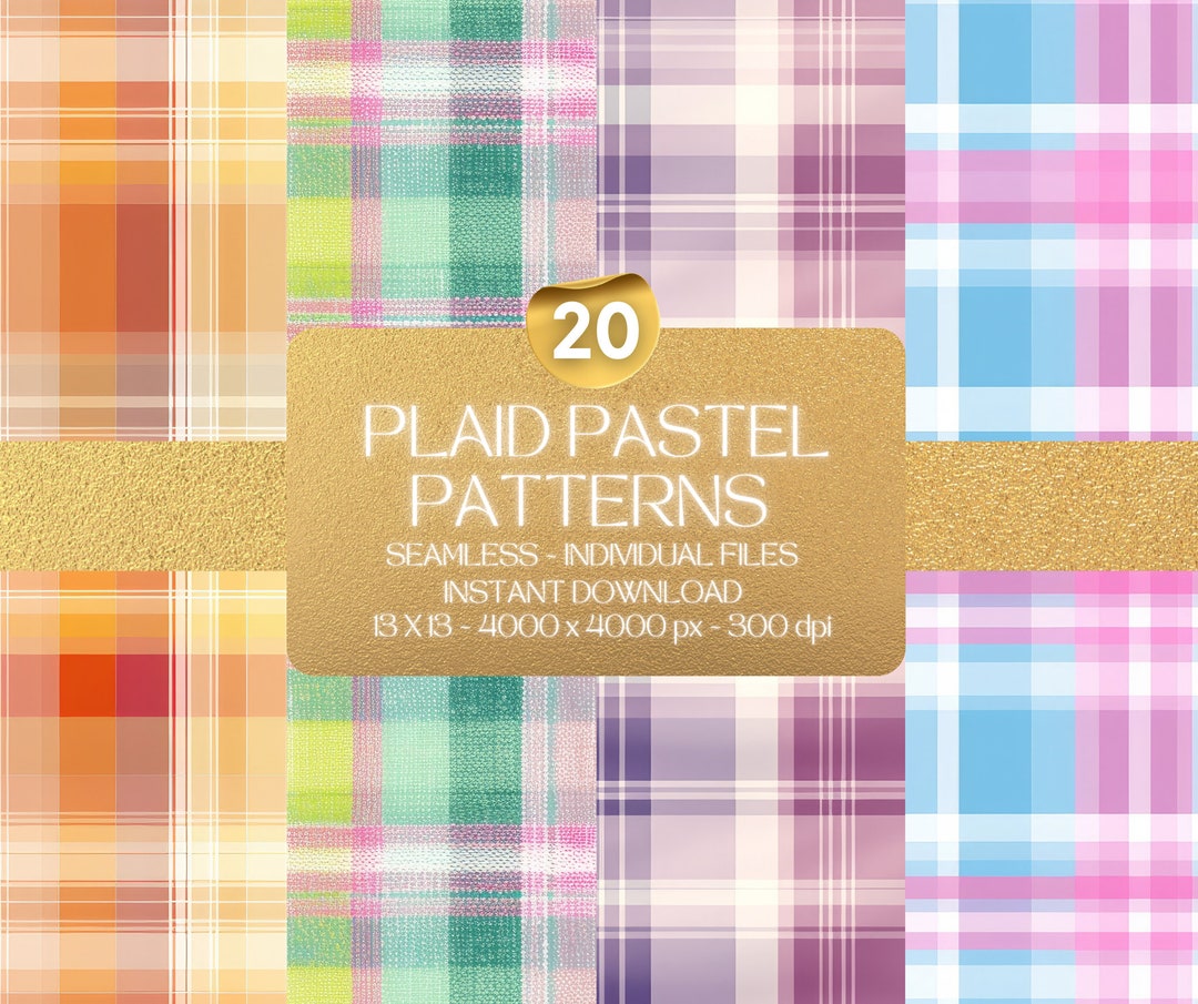 Pastel Plaid Pattern Digital Paper Seamless Fabric Instant Download ...