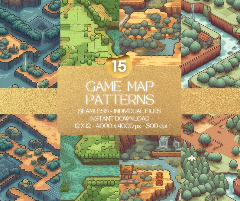 Game Map Seamless Patterns Gamer Digital Paper Gameboy Inspired Instant ...