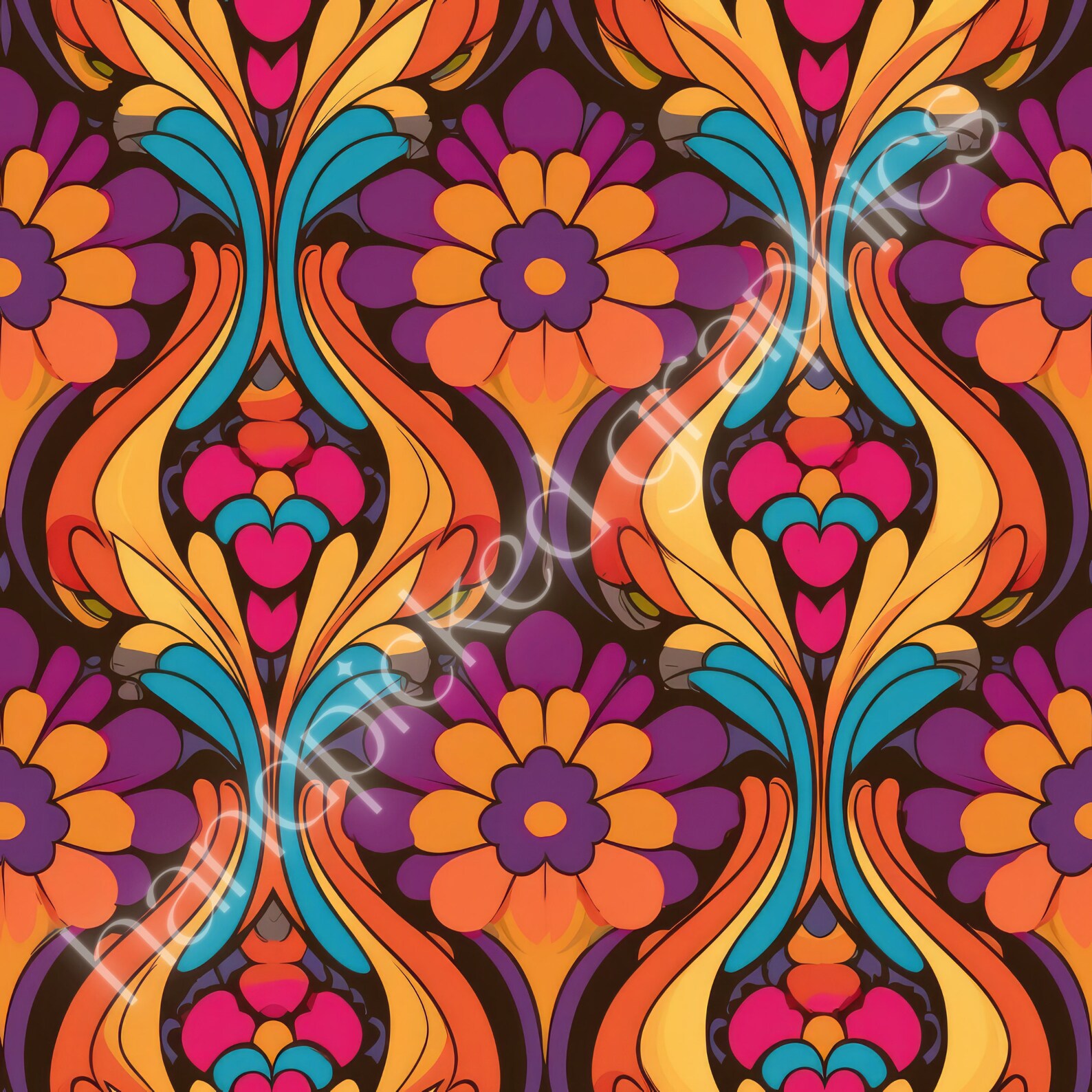 Retro 70's Seamless Patterns Digital Paper Groovy Trippy - Etsy