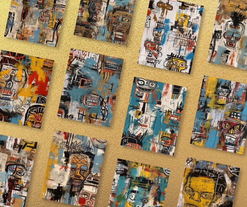 Jean-michel Basquiat Seamless Patterns Digital Paper Instant Download ...