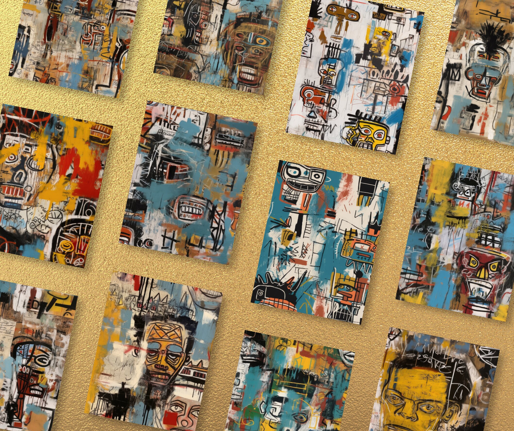 Jean-michel Basquiat Seamless Patterns Digital Paper Instant Download ...