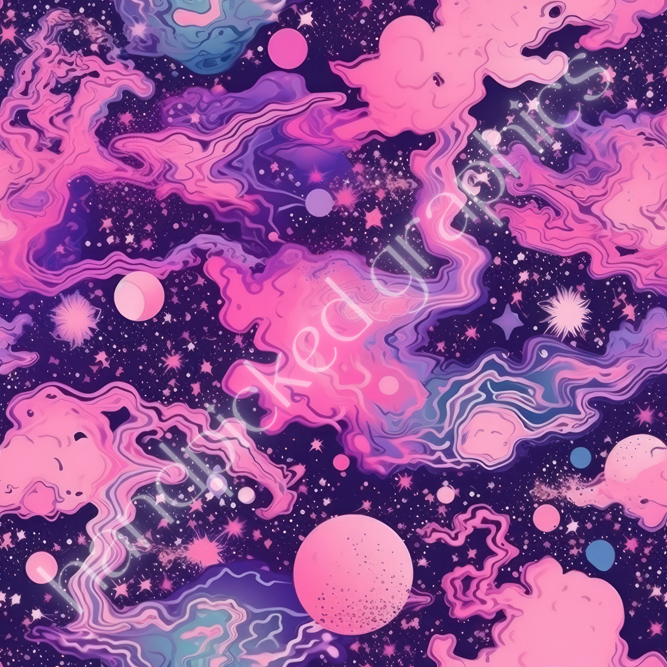 Galaxy Illustration Seamless Patterns Cosmic Galaxies Digital - Etsy