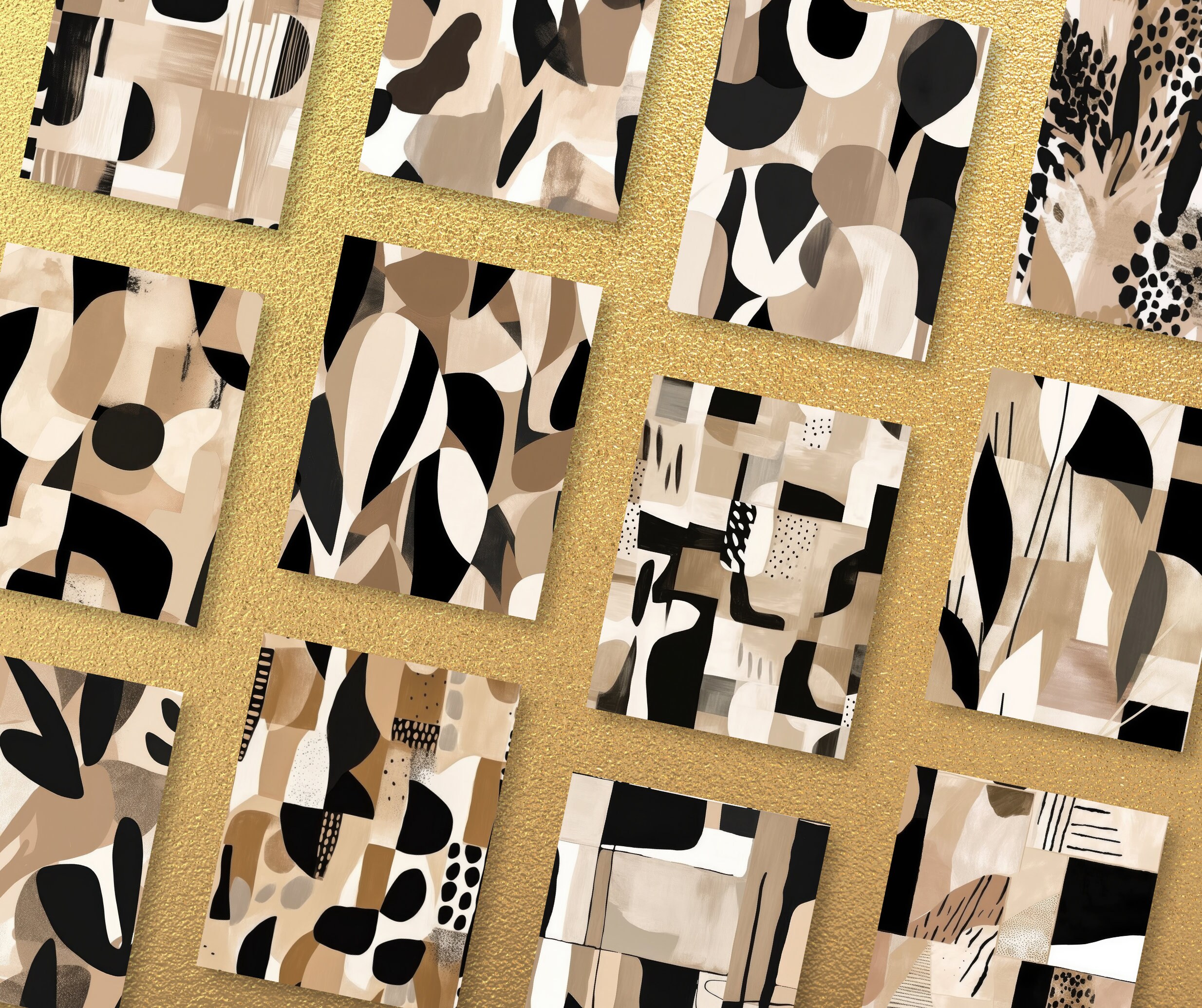 Modern Beige Seamless Patterns Neutral Gallery Digital Paper Instant ...