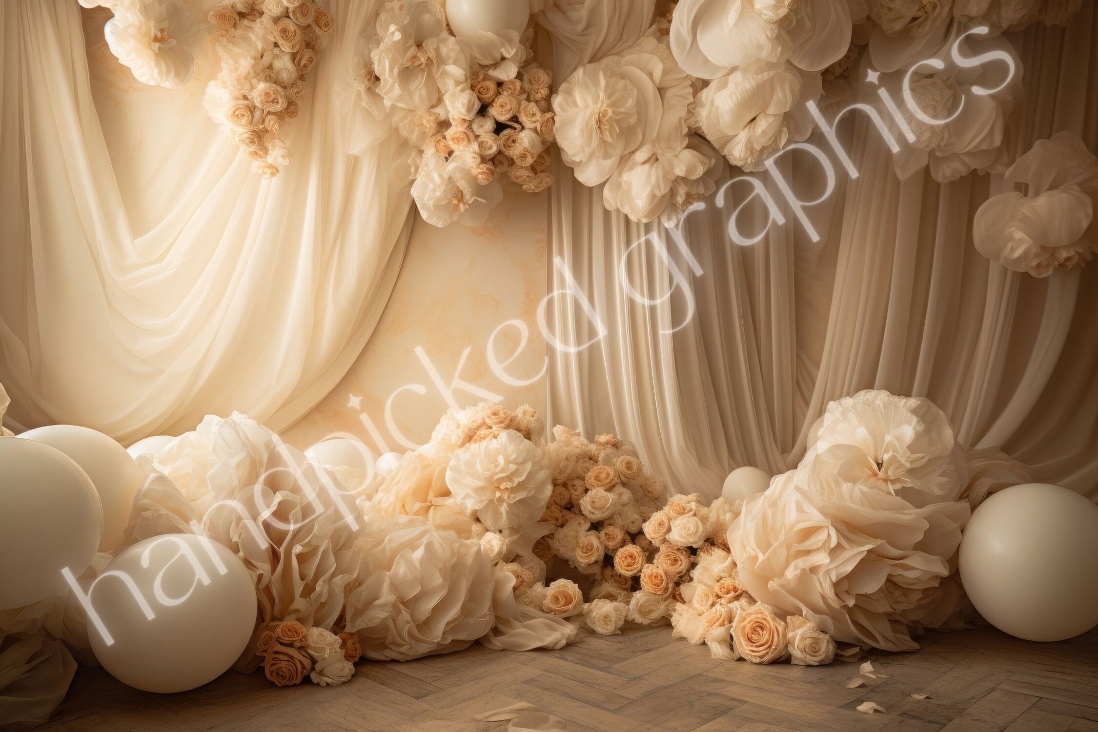 Smokey Floral Tulle Digital Backdrops Backgrounds Studio Canvas ...