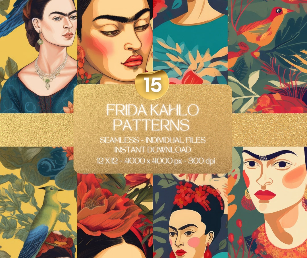 Frida Kahlo Seamless Patterns Digital Paper Instant Download Printable ...
