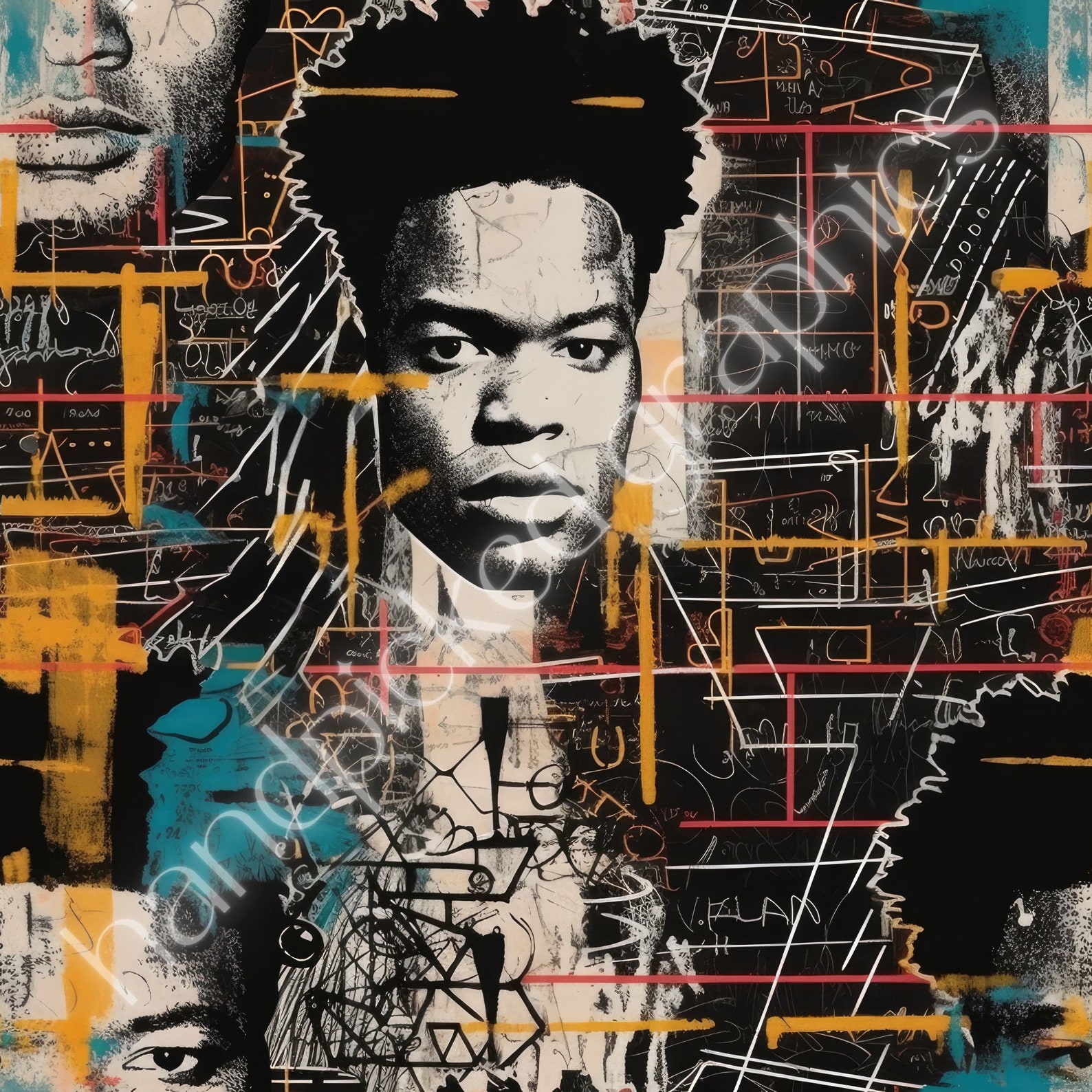 Jean-michel Basquiat Seamless Patterns Digital Paper Instant - Etsy
