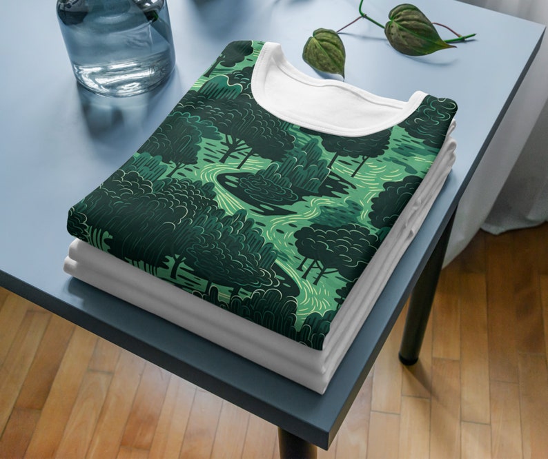 Green Forest Seamless Pattern Digital Paper Botanical Print Instant ...