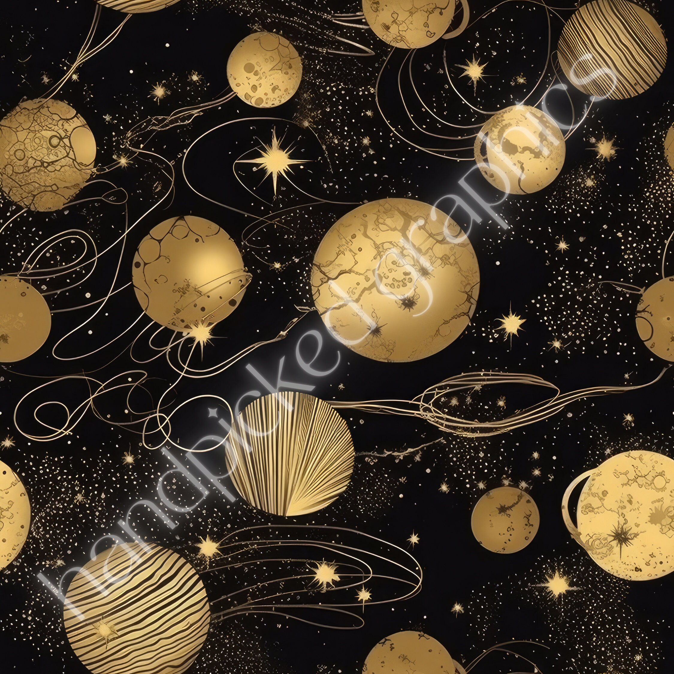 Galaxy Illustration Seamless Patterns Cosmic Galaxies Digital - Etsy