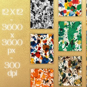 Paint Splatter Seamless Patterns Digital Paper Instant Download ...