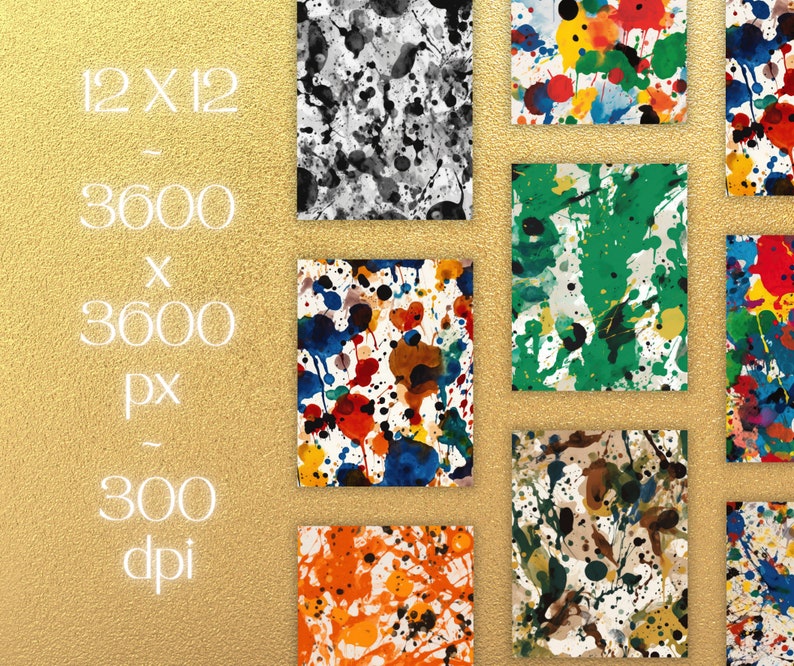 Paint Splatter Seamless Patterns Digital Paper Instant Download ...