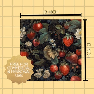 Strawberry Flowers Seamless Patterns, Floral Digital Paper, Instant ...