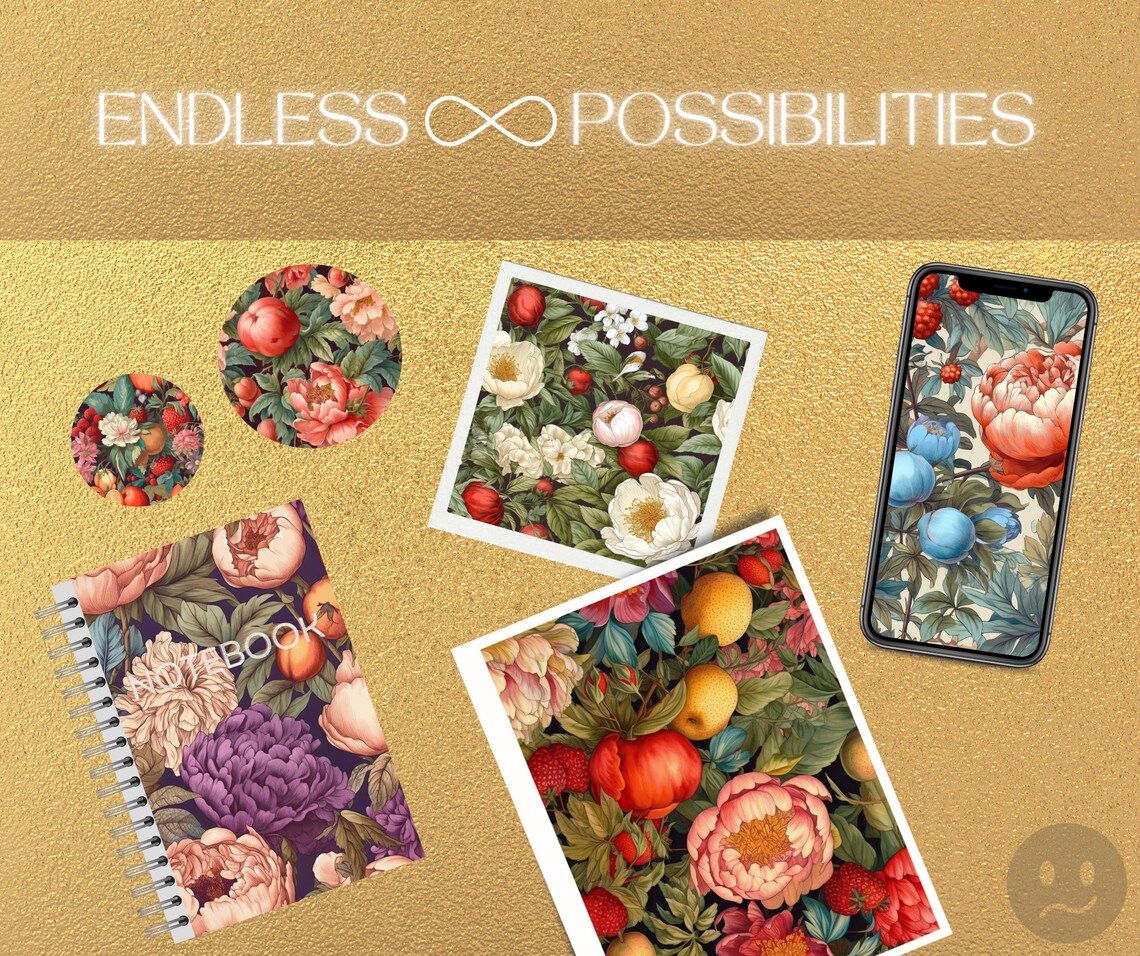 Peonies Flowers Seamless Patterns Floral Digital Paper - Etsy