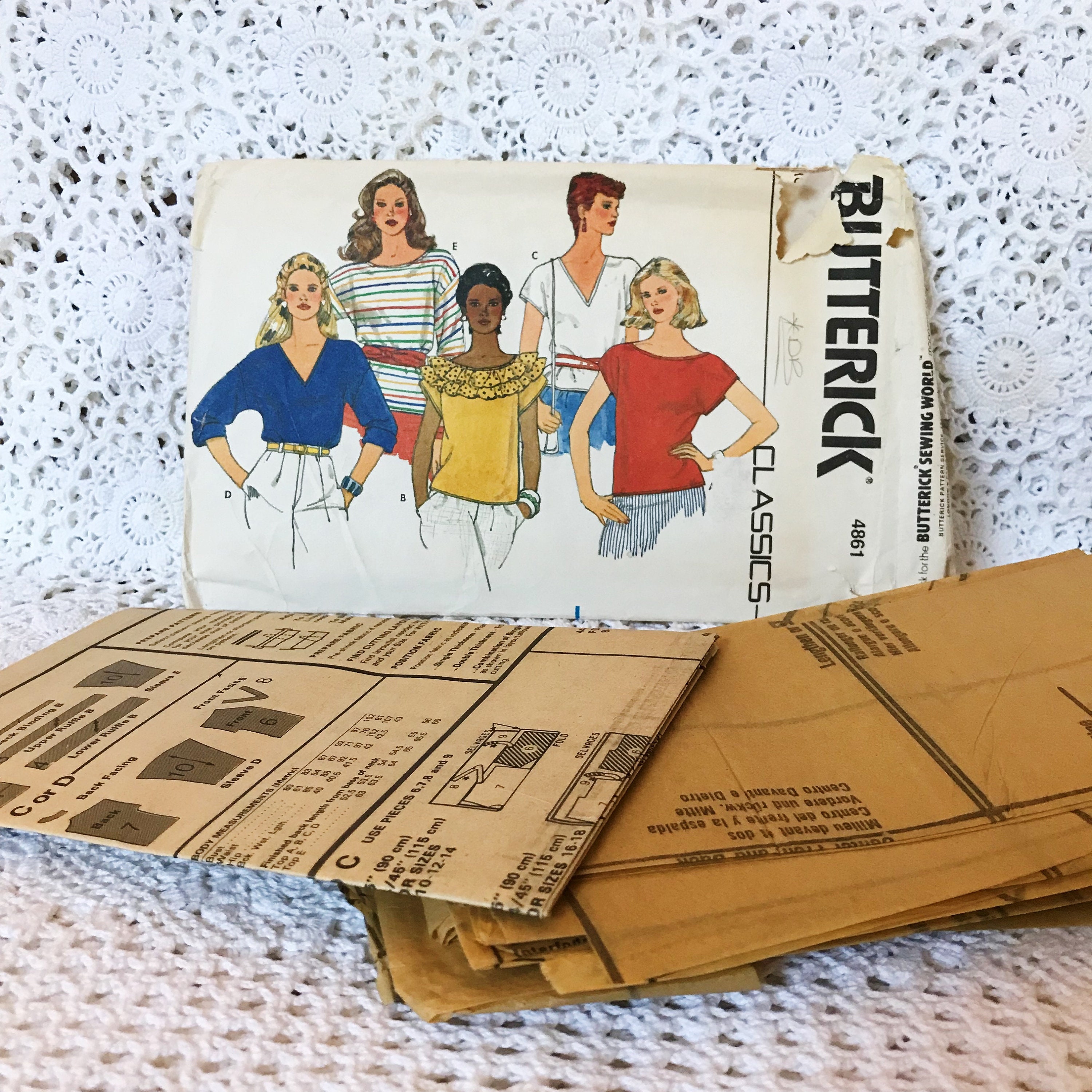 1980s Butterick Classics 4861 Sewing Pattern - Etsy