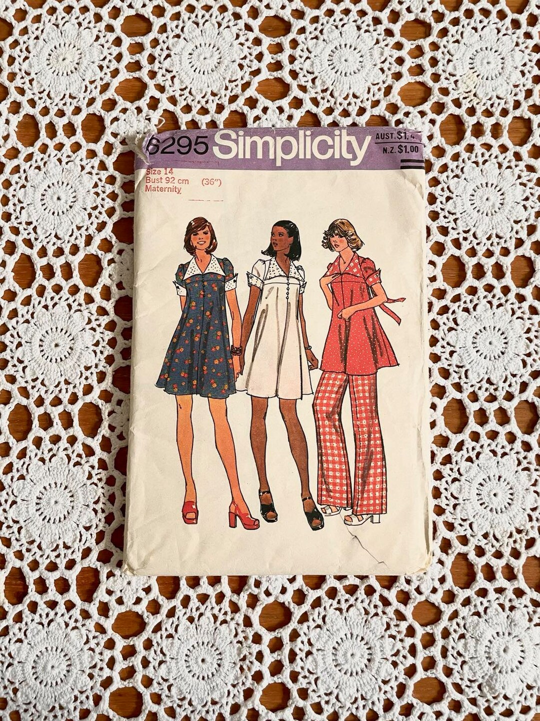 1974 Simplicity 6295 Maternity Dress Sewing Pattern - Etsy