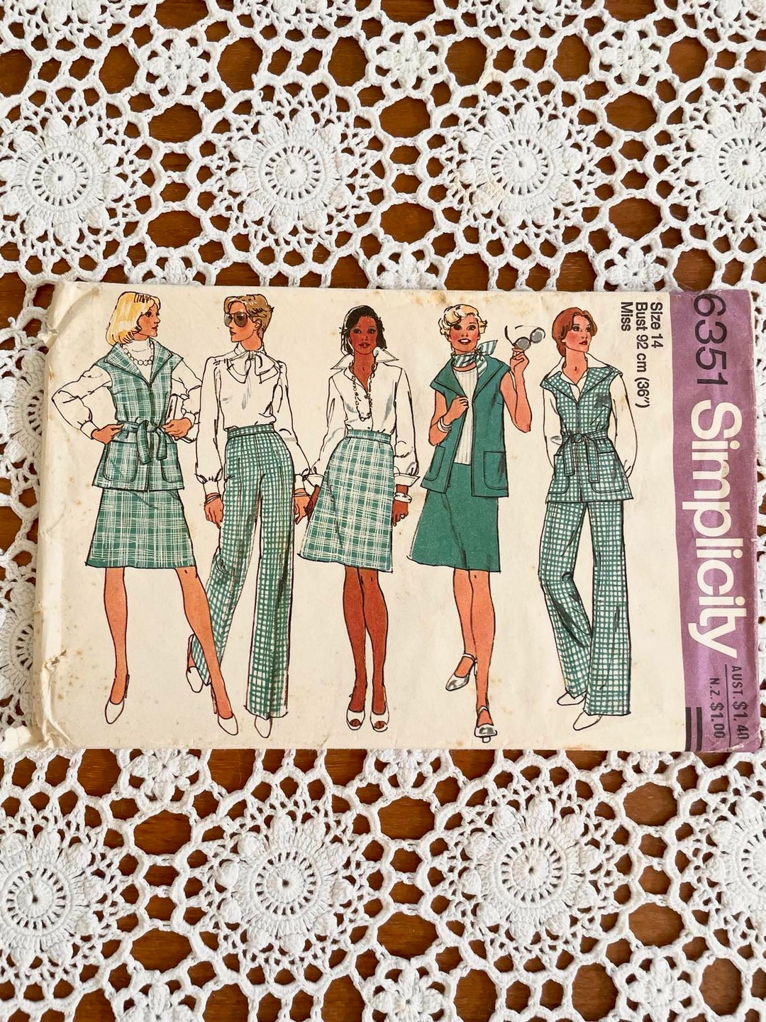 1974 Simplicity 6351 Vest, Skirt and Pants Pattern - Etsy