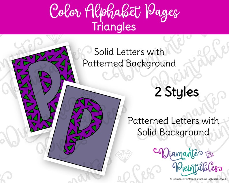 Printable Alphabet Poster Bundle | Triangles Bulletin Board Letters ...
