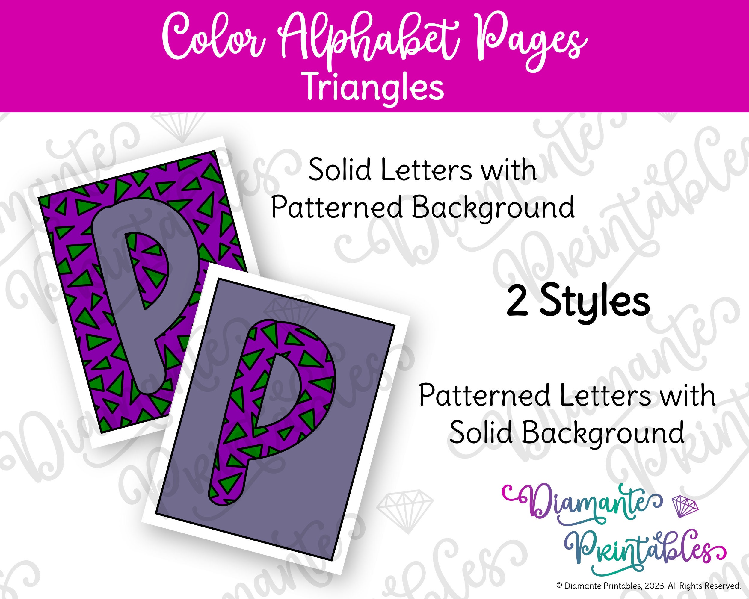 Printable Alphabet Poster Bundle | Triangles Bulletin Board Letters ...