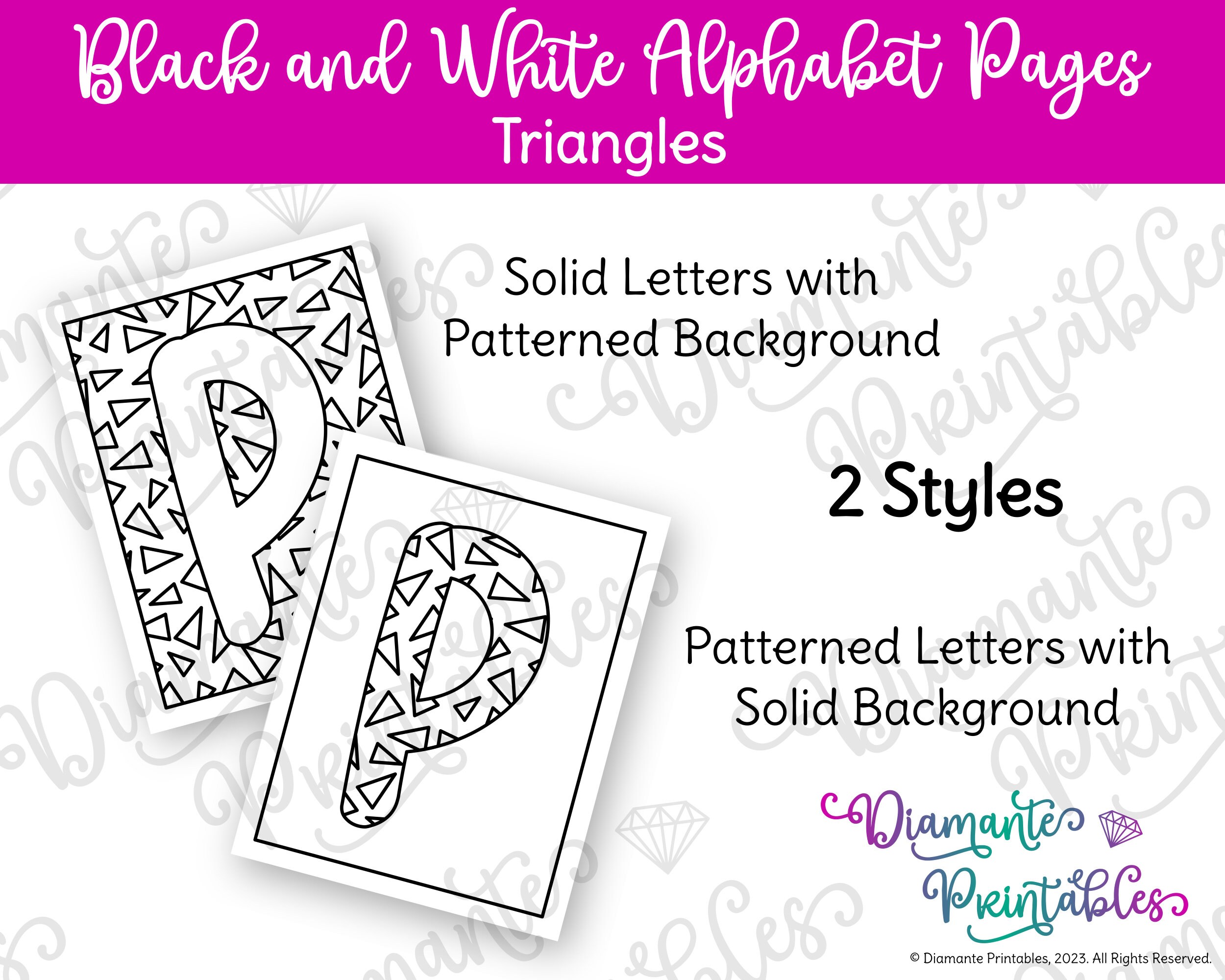 Printable Alphabet Poster Bundle | Triangles Bulletin Board Letters ...