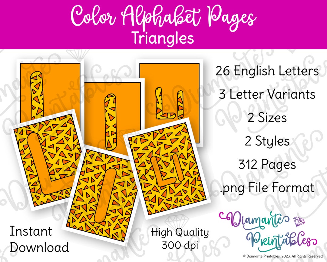Printable Alphabet Poster Bundle | Triangles Bulletin Board Letters ...