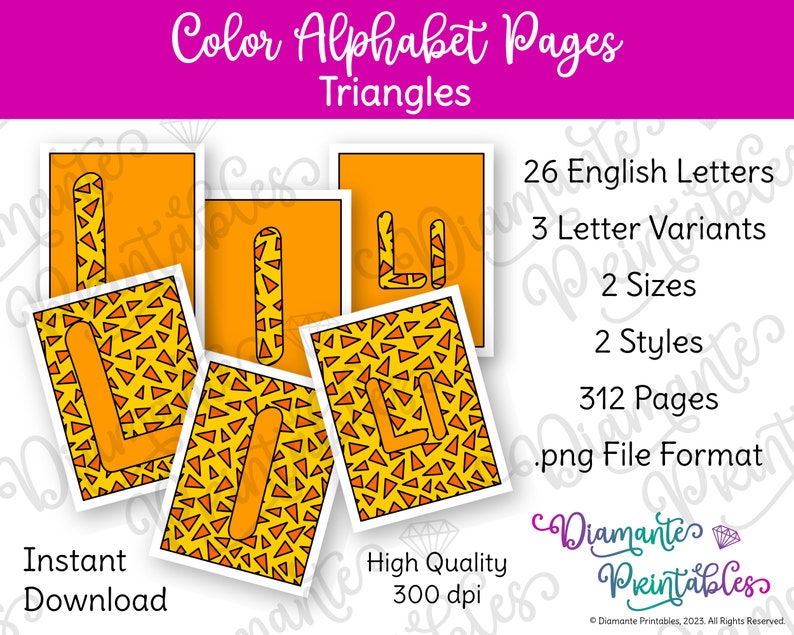 Printable Alphabet Poster Bundle | Triangles Bulletin Board Letters ...