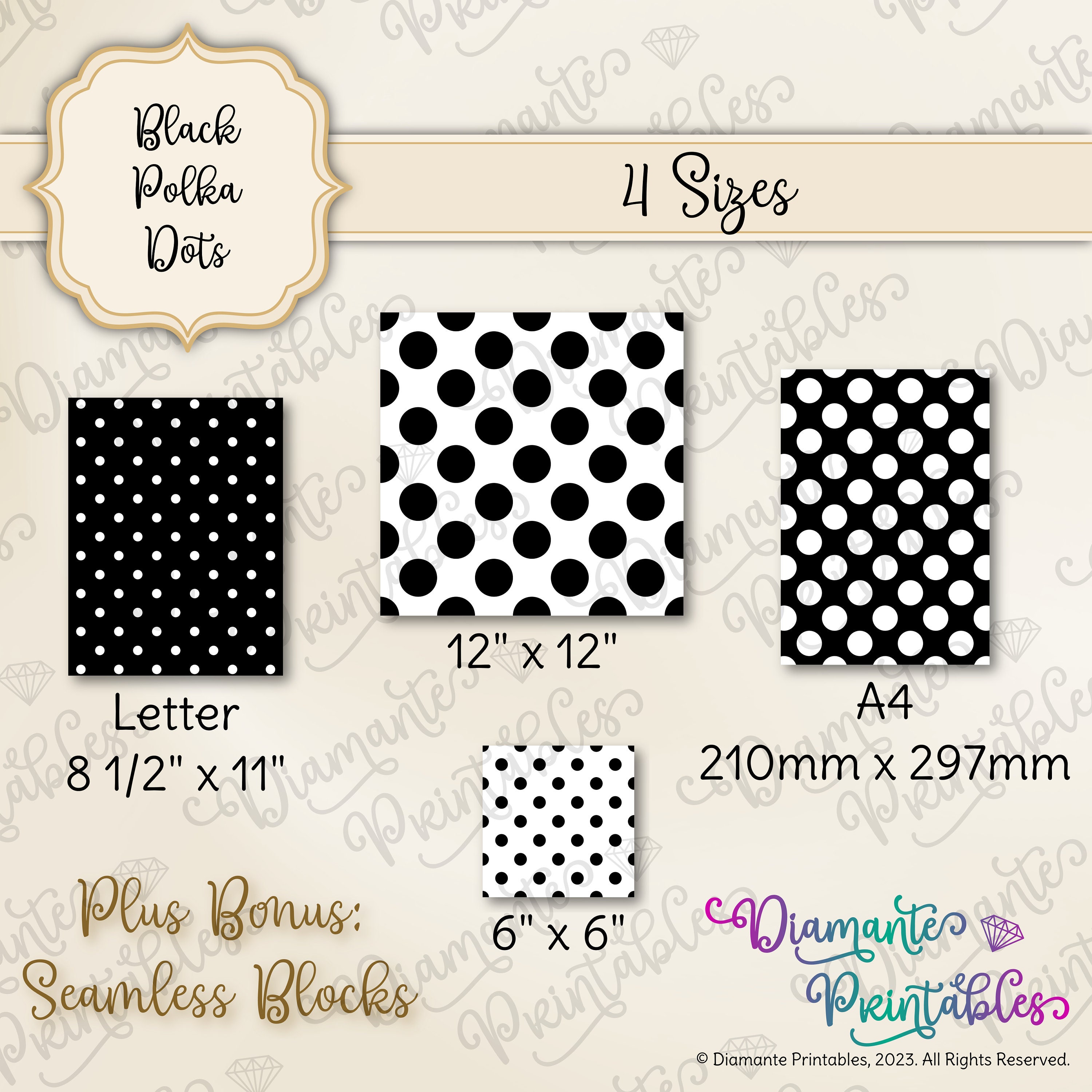 Black and White Polka Dots Digital Paper Pack 12 Styles 4 - Etsy Nederland