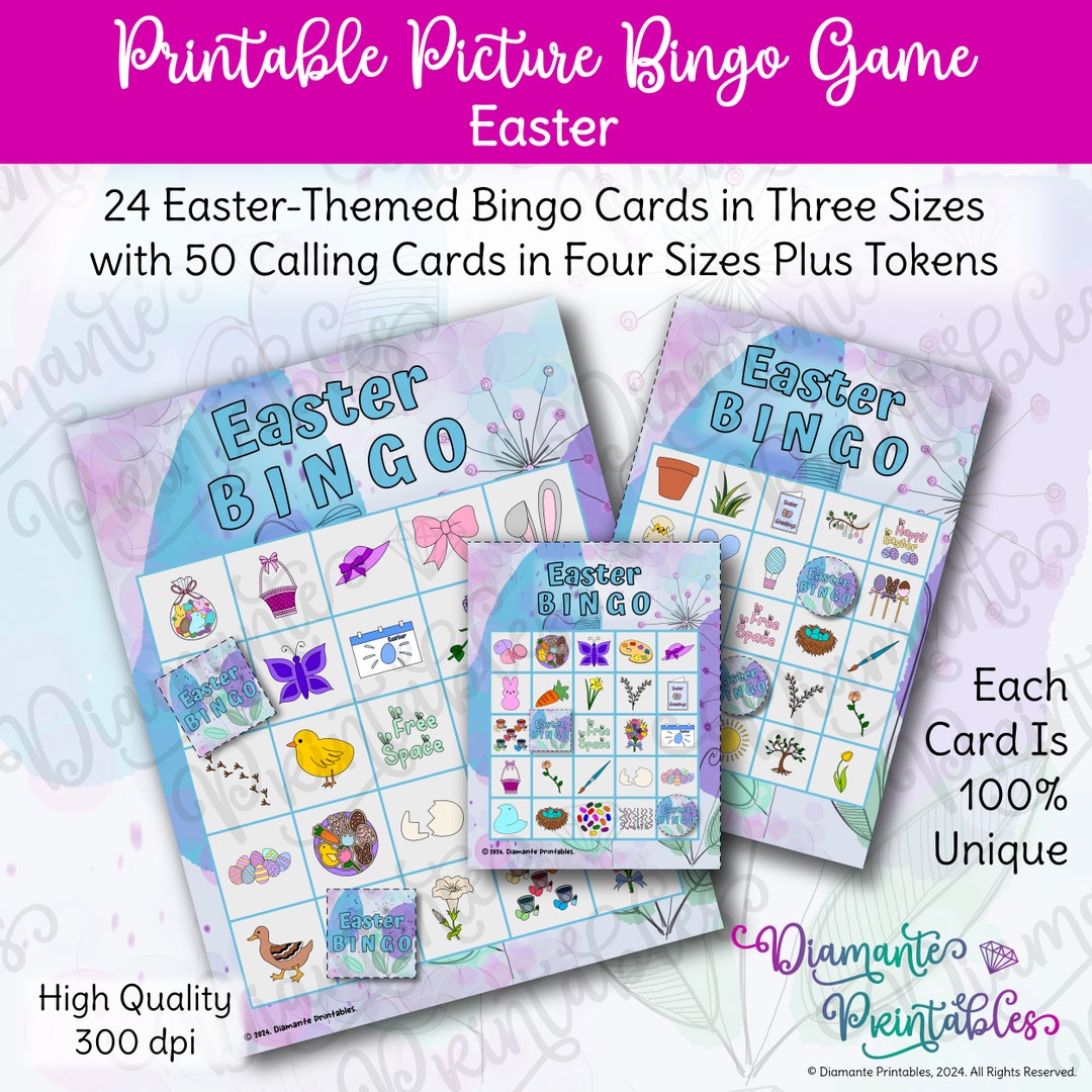 24 Printable Easter Picture Bingo Cards | Classroom Activity for Kids ...