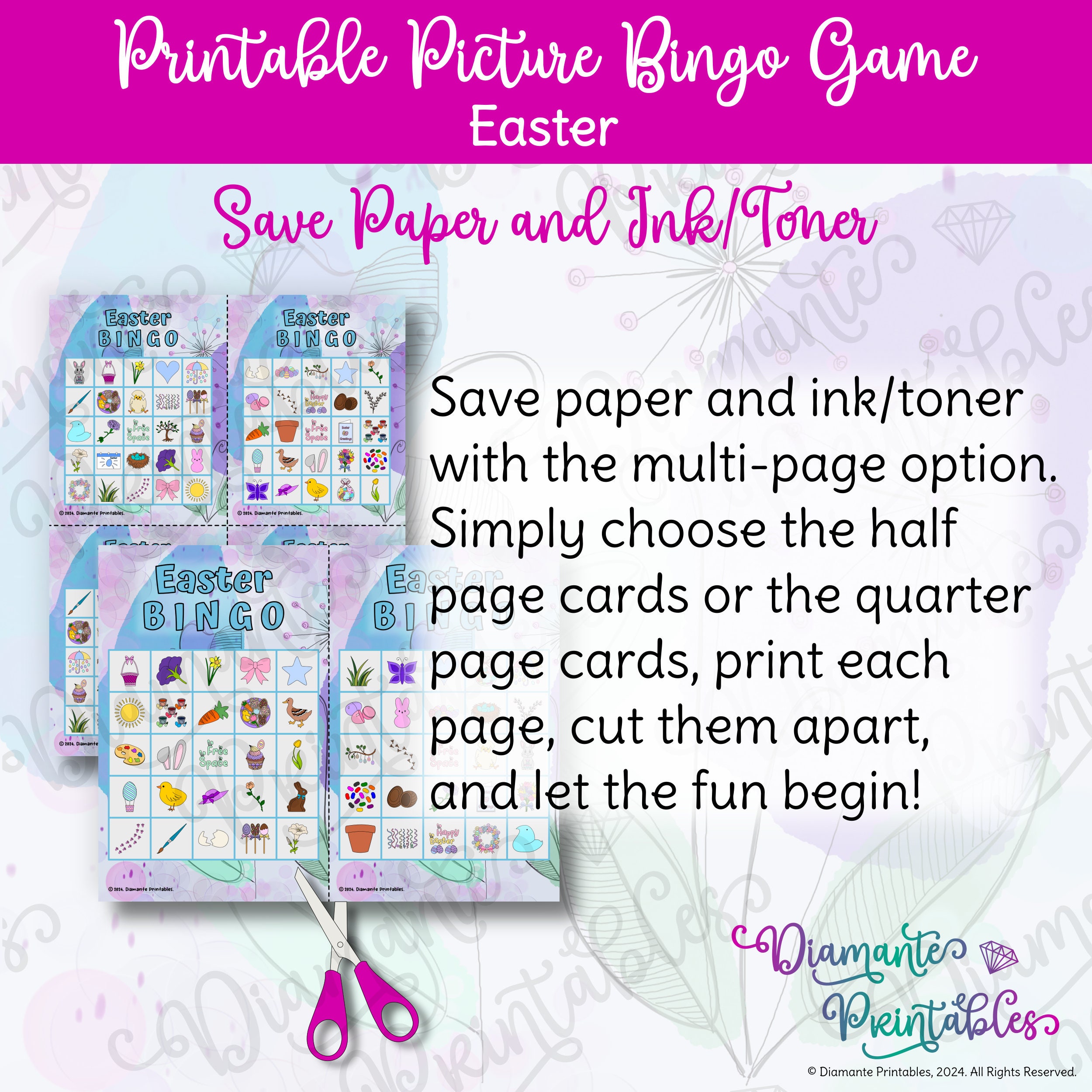 24 Printable Easter Picture Bingo Cards | Classroom Activity for Kids ...
