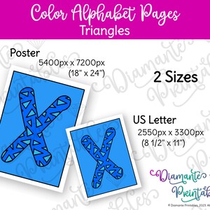 Printable Alphabet Poster Bundle | Triangles Bulletin Board Letters ...