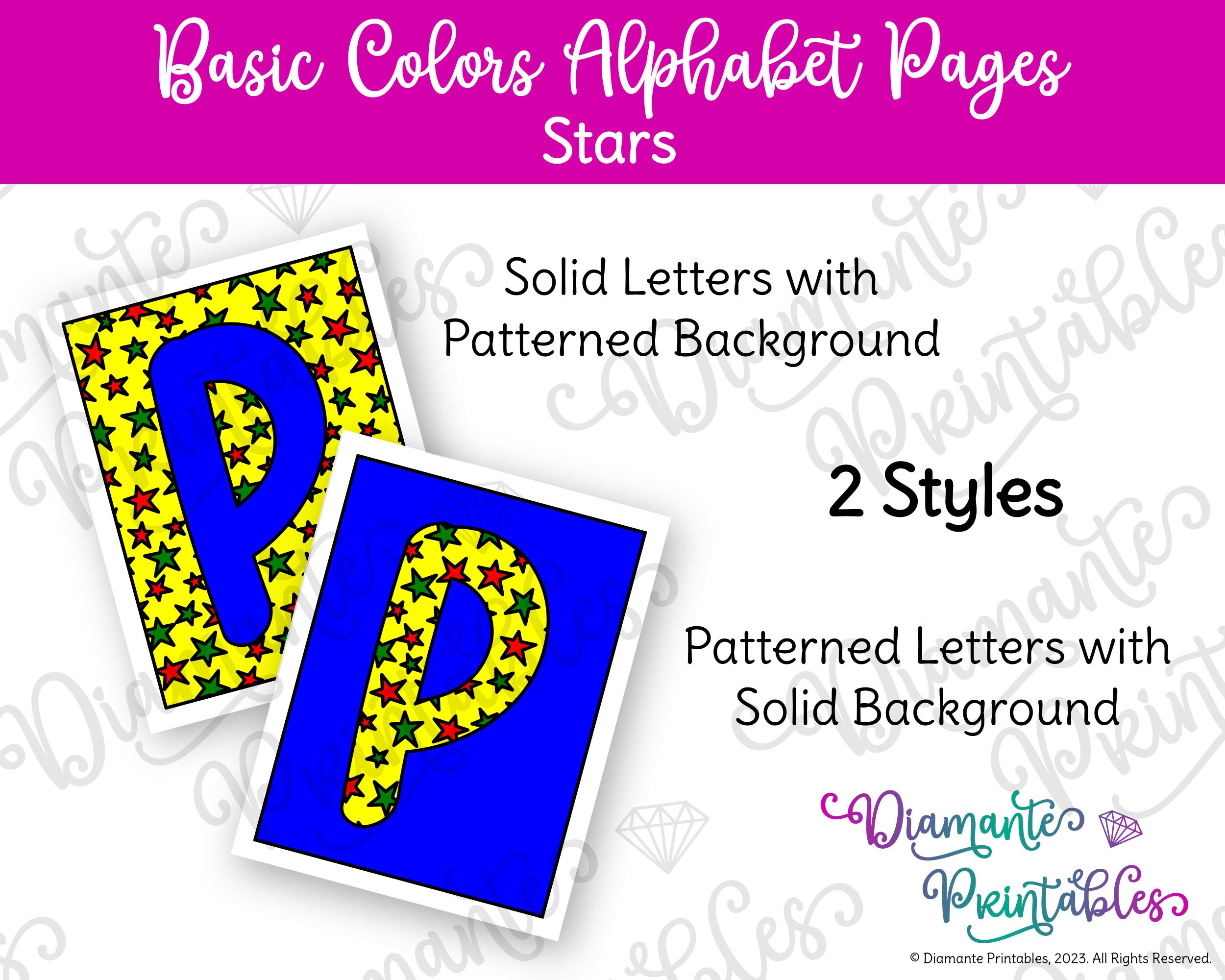Printable Alphabet Poster Bundle | Stars Bulletin Board Letters | Basic ...