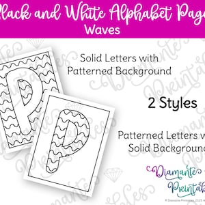 Printable Alphabet Poster Bundle | Waves Bulletin Board Letters | Black ...