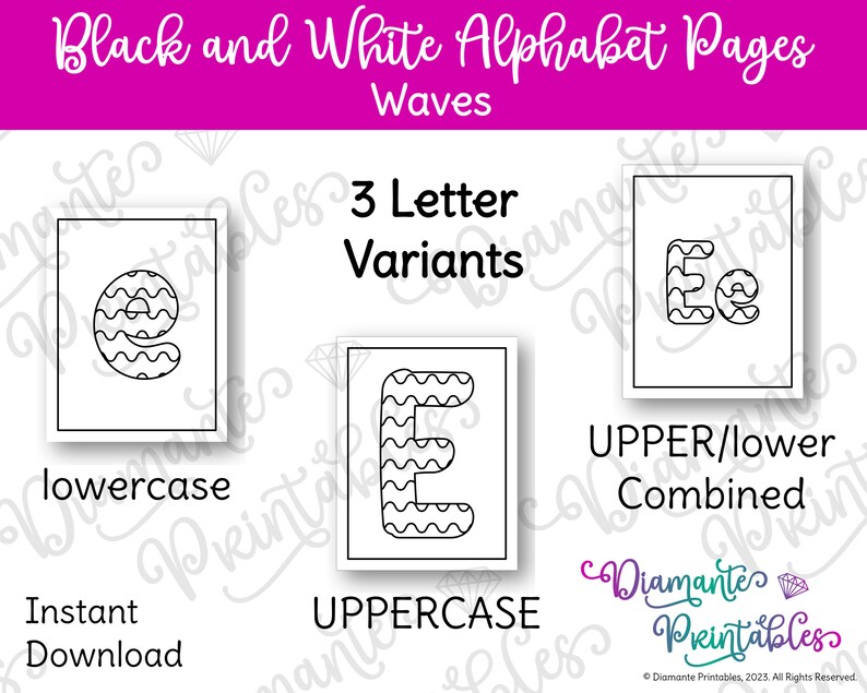 Printable Alphabet Poster Bundle Waves Bulletin Board - Etsy