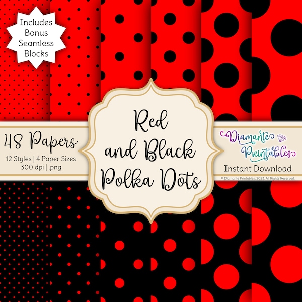 Red Black Polka Dot - Etsy
